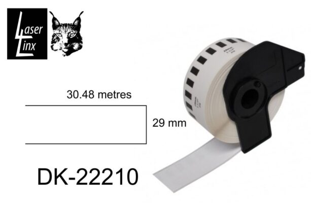 DK-22210 Brother Compatible Continuous Label 29mm x 30.48M – Laserlinx